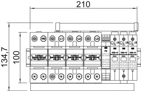 Lyn/transientbeskyttelse MCD + V20 uden lækstrøm 3-polet + NPE med ...