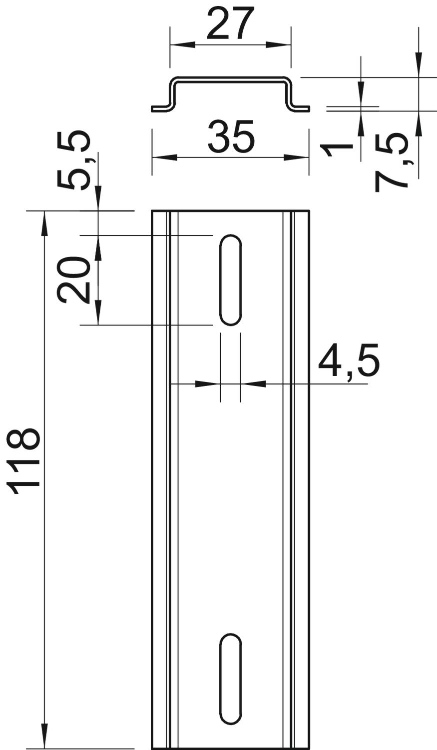 DIN-skinne 35 x 7,5 mm | OBO